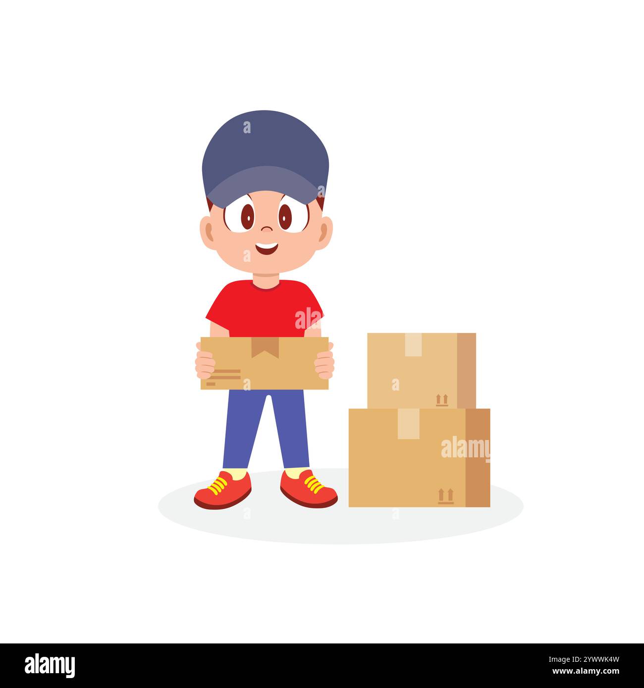 Man lift a box Stock Vector Images - Alamy