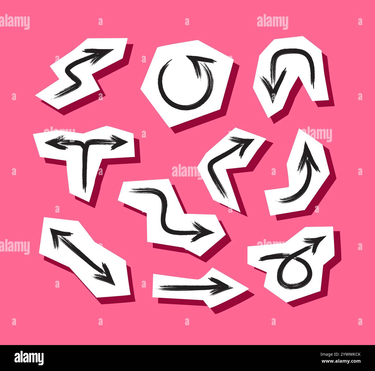 Grunge cutout stickers, arrows Stock Vector Image & Art - Alamy