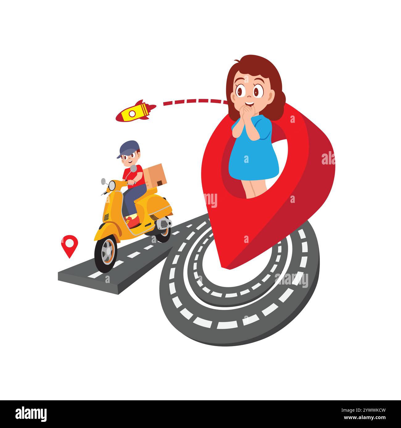 Professional Package Delivery Solutions. cartoon illustrations Stock ...
