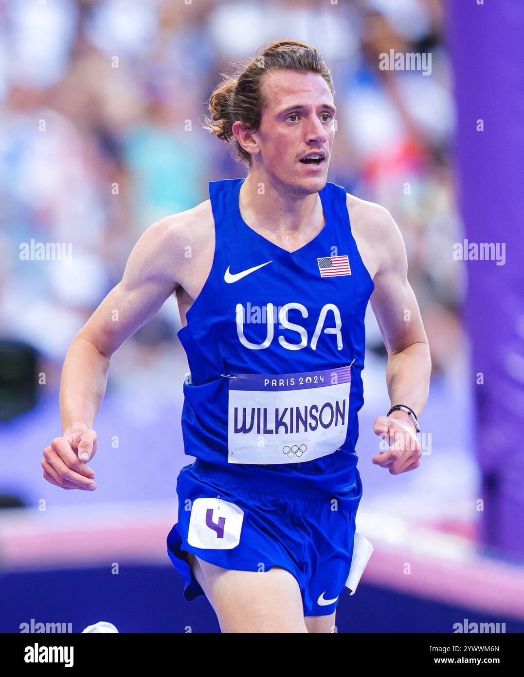 Matthew Wilkinson participating in the 3000 metres steeplechase at the ...