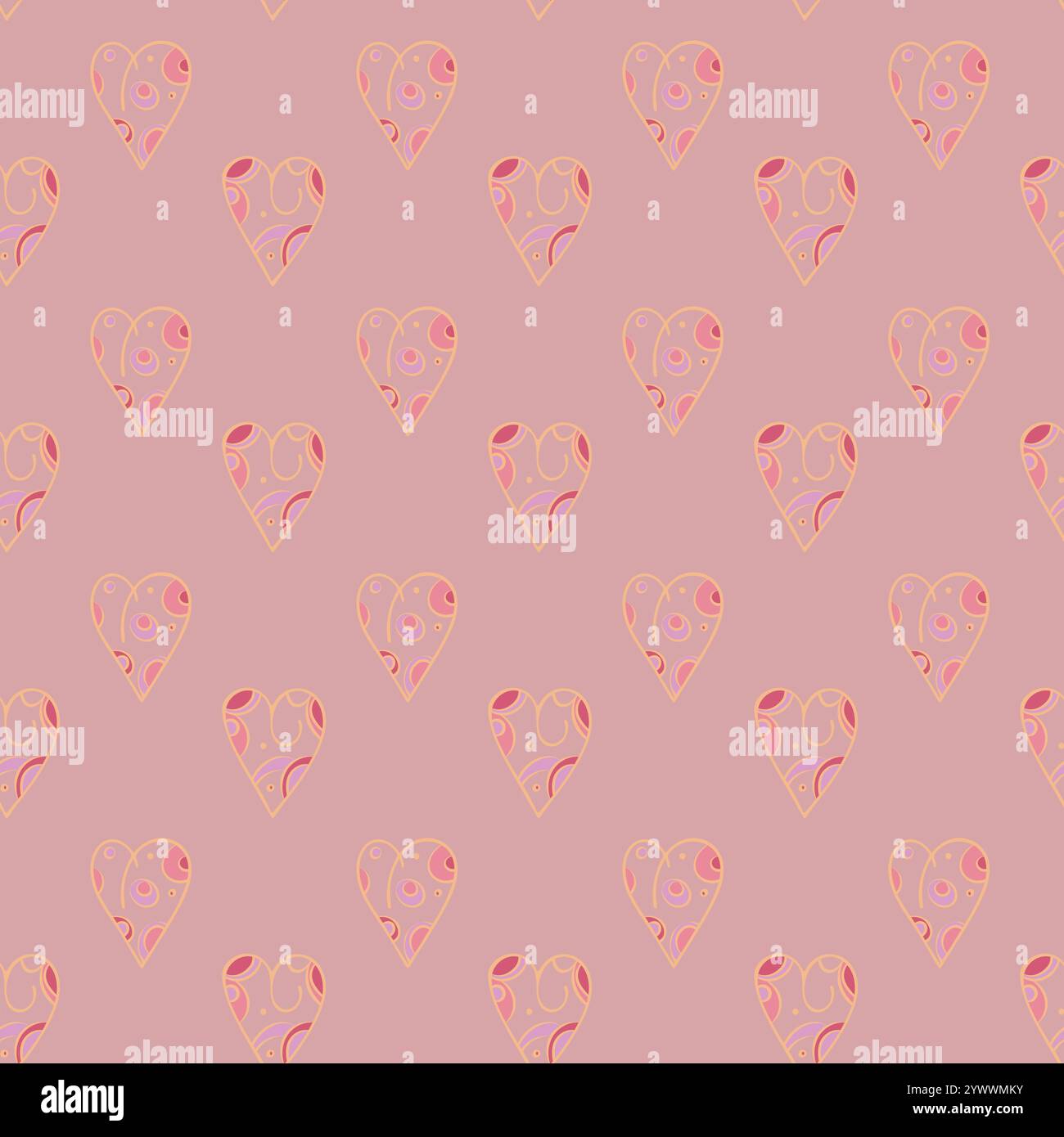 Decorative hand drawn graphic heart shape, seamless repeating pattern ... Decorative hand drawn graphic heart shape, seamless repeating pattern ...