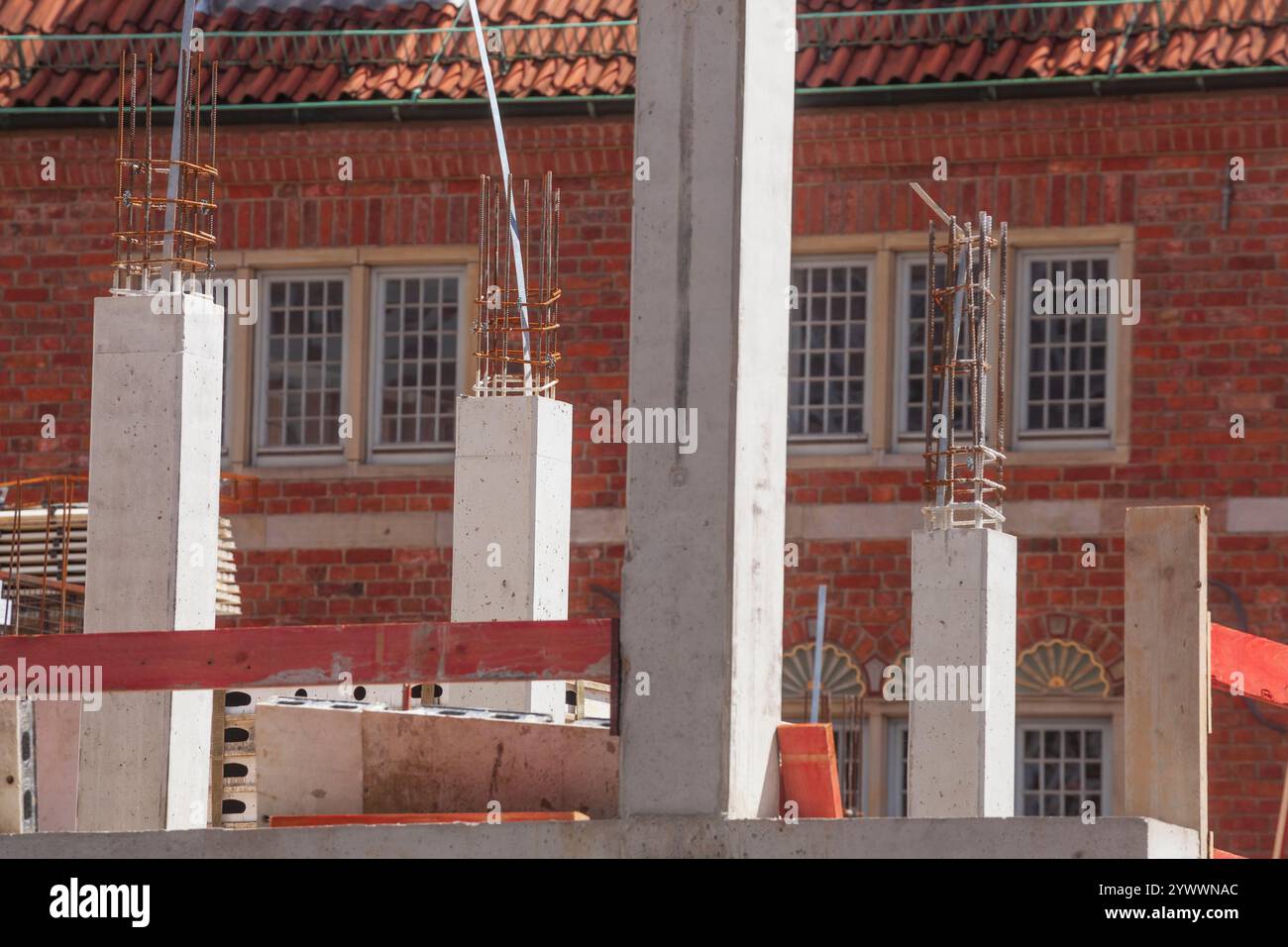 Construction site and shell of a residential and commercial building ...