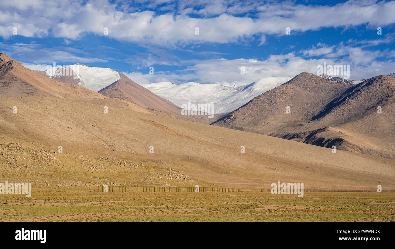 Colorful high altitude mountain landscape on Pamir Highway with China ...