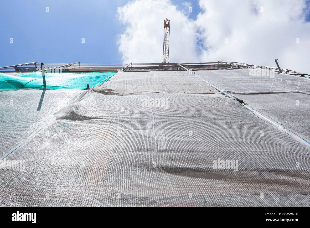 tarpaulin, building site, scaffolding, house facade, , Germany Stock ...