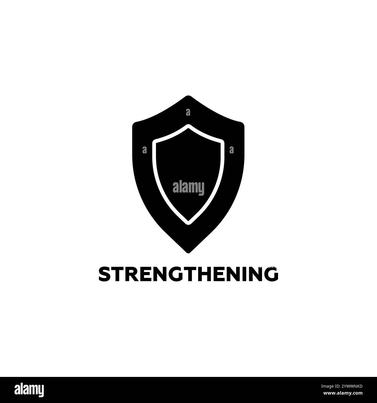 A minimalistic black vector icon of a medieval shield, symbolizing ...