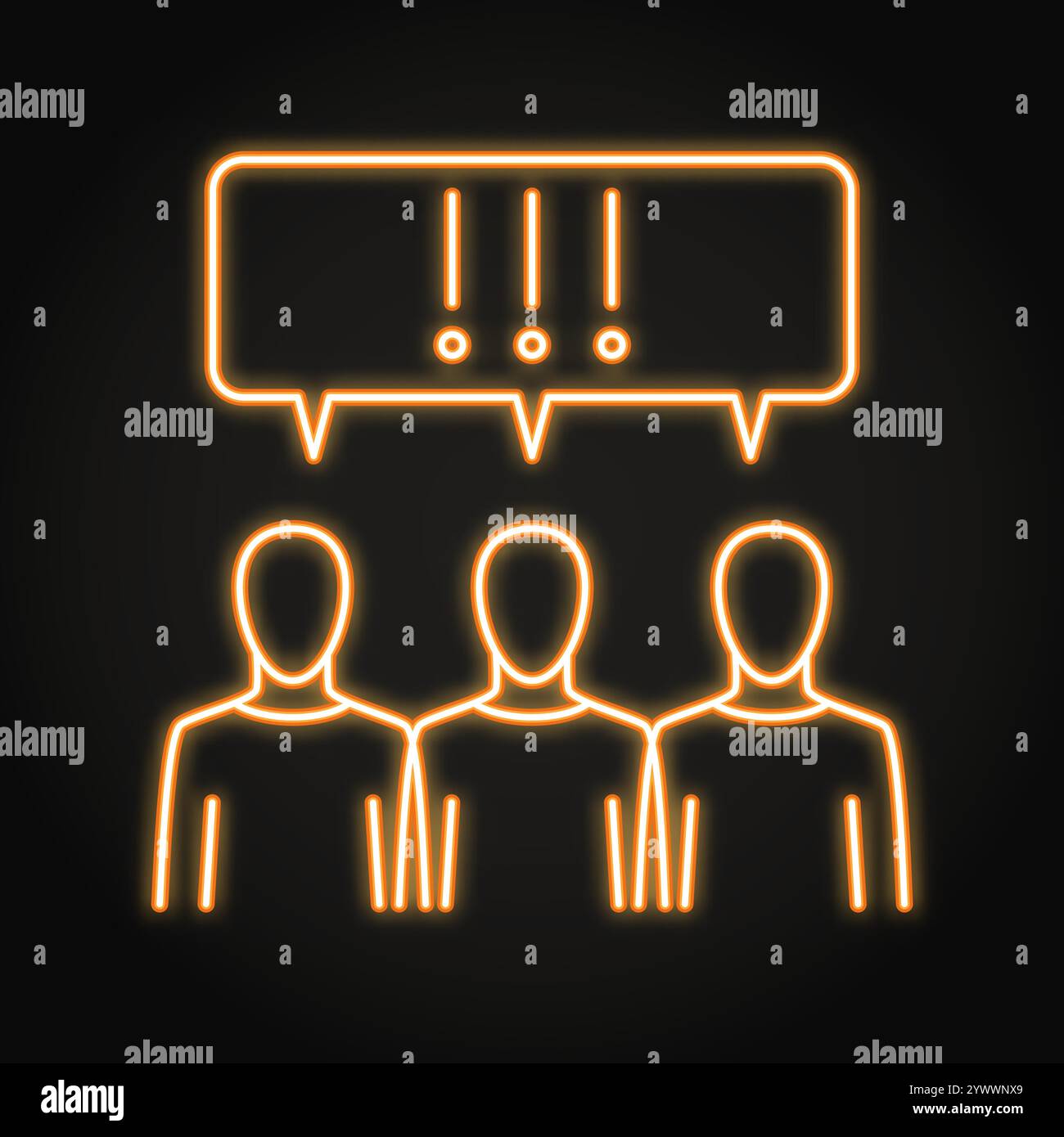 Collective action neon line icon. Demonstration, community opinion ...