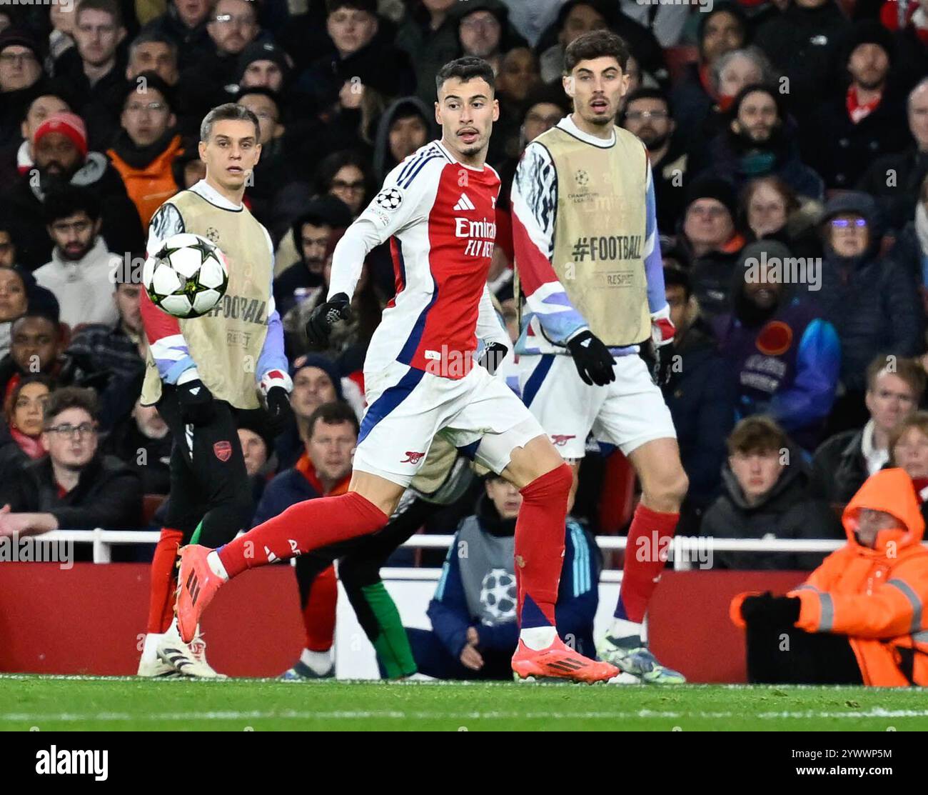 Gabriel Martinelli of Arsenal in action during the UEFA Champions ...