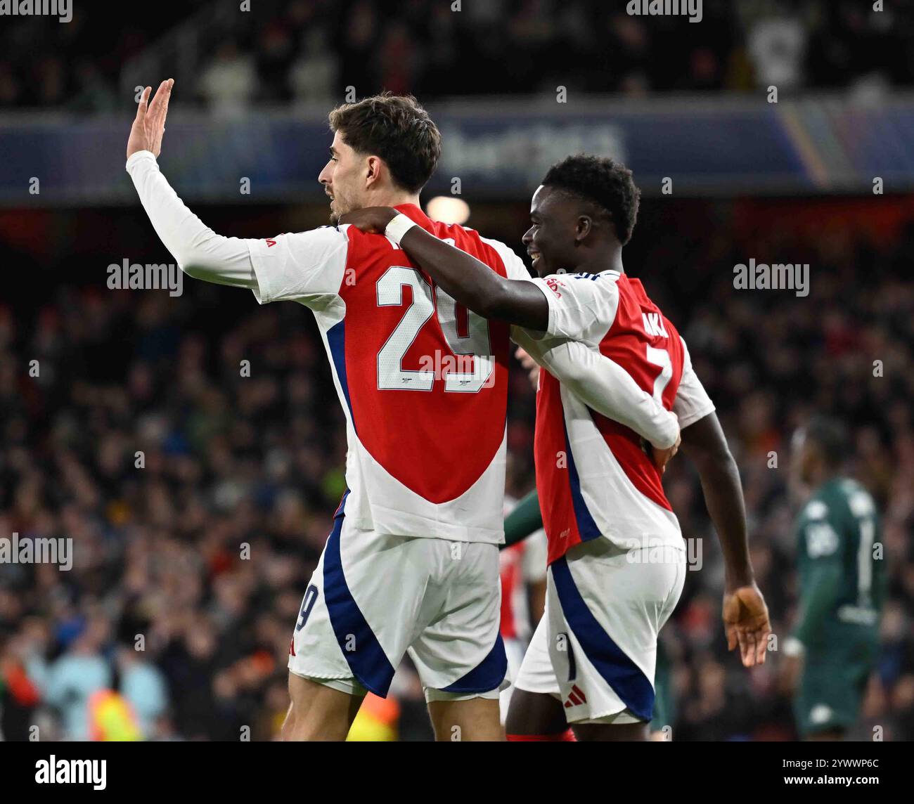 Kai Havertz of Arsenal celebrates with Bukayo Saka after scoring his ...