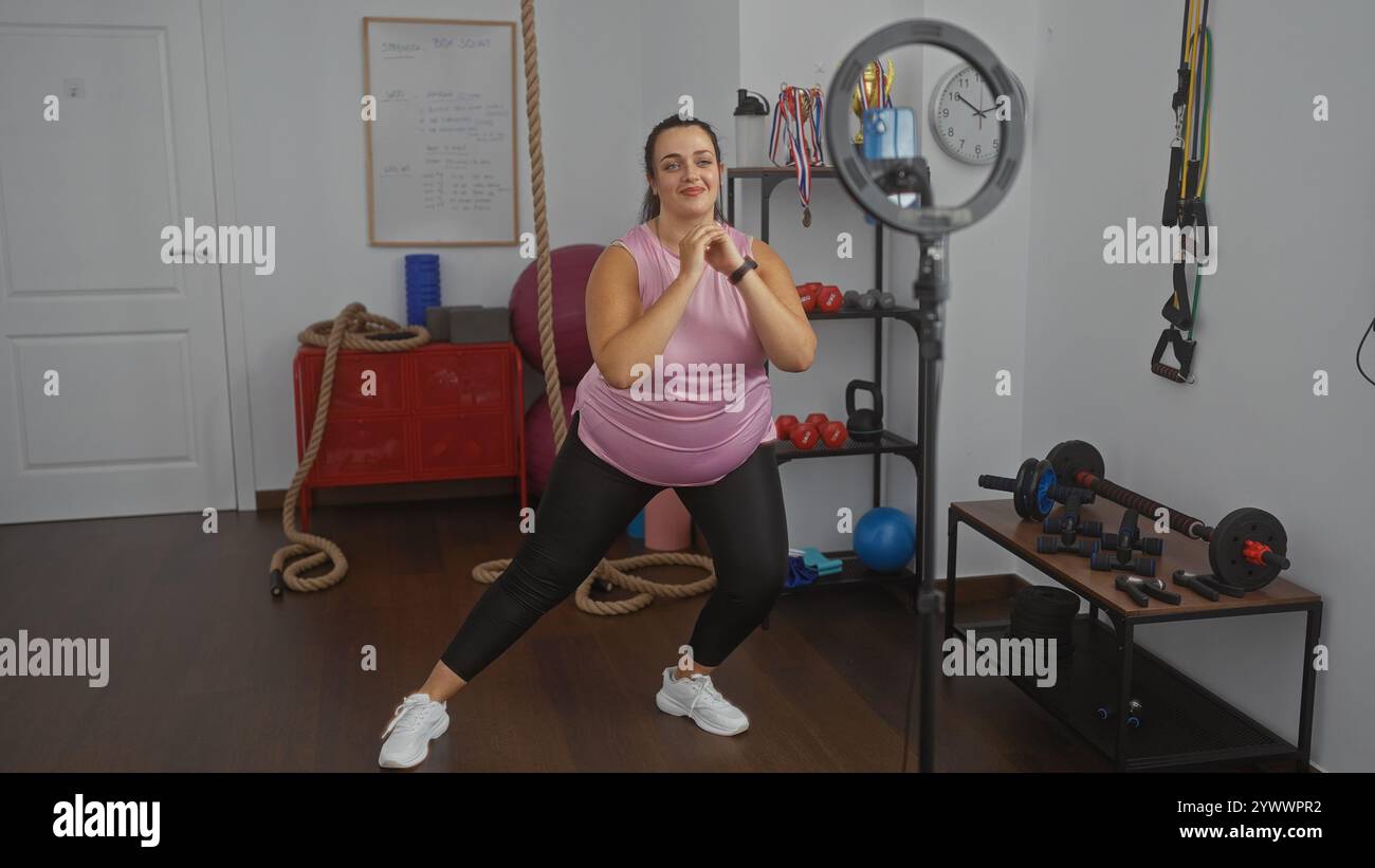 Plus size latina woman training hi-res stock photography and images - Alamy