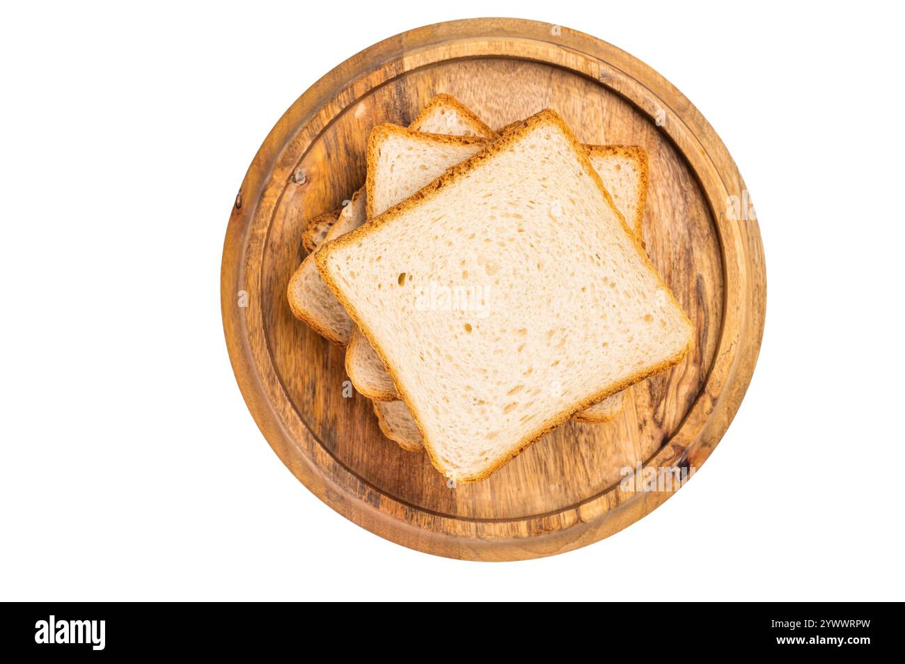 Square Slices of loaf wheat bread for toasts isolated on white ...