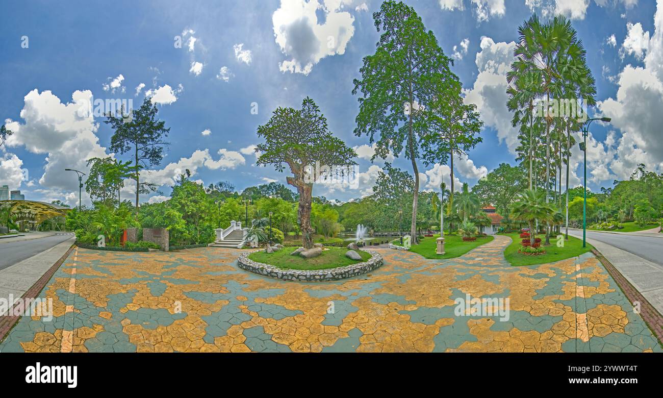 A panoramic view of a beautifully landscaped garden in Kuala Lumpur ...