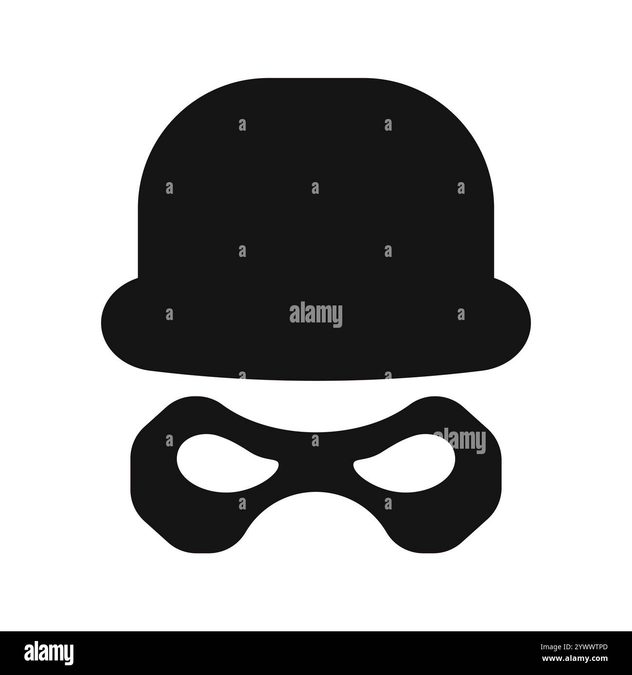 Incognito mask, villain or robber hide face element, black silhouette ...