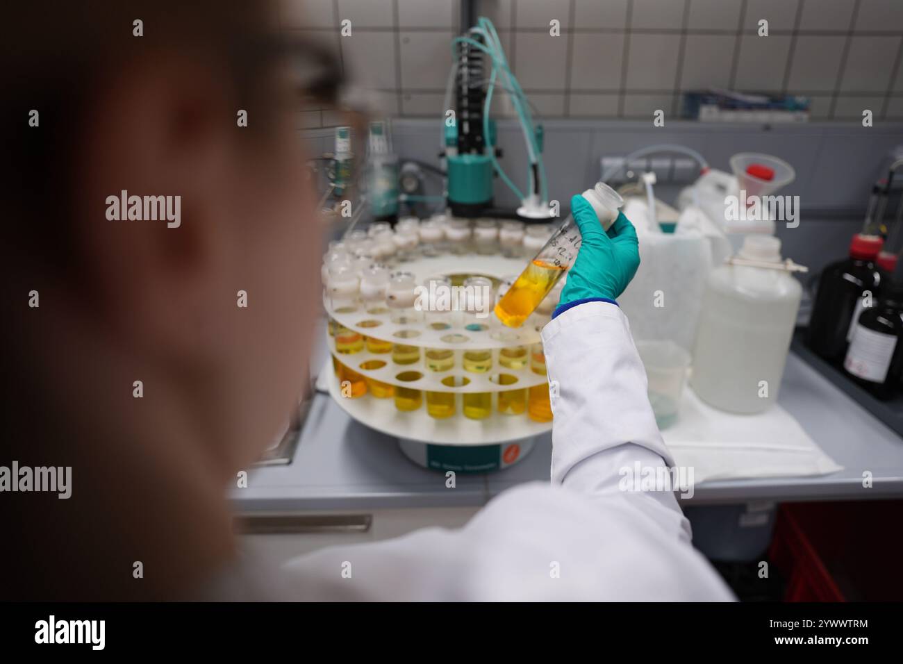 12 December 2024, Hamburg: Sandra Jäckel, biological-technical assistant and laboratory ...