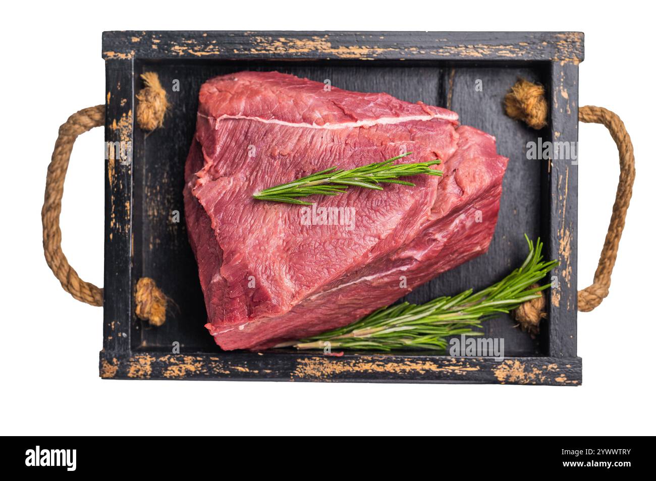 Raw Ostrich meat, fresh Game Meat isolated on white background. top ...