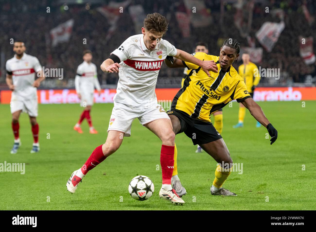 v.li. Anthony Rouault (VfB Stuttgart #29), Joel Monteiro (BSC Young ...