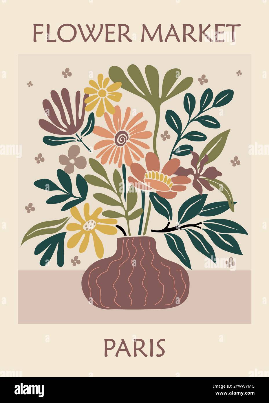 Abstract Flower Market Paris poster vector art Stock Vector Image & Art ...