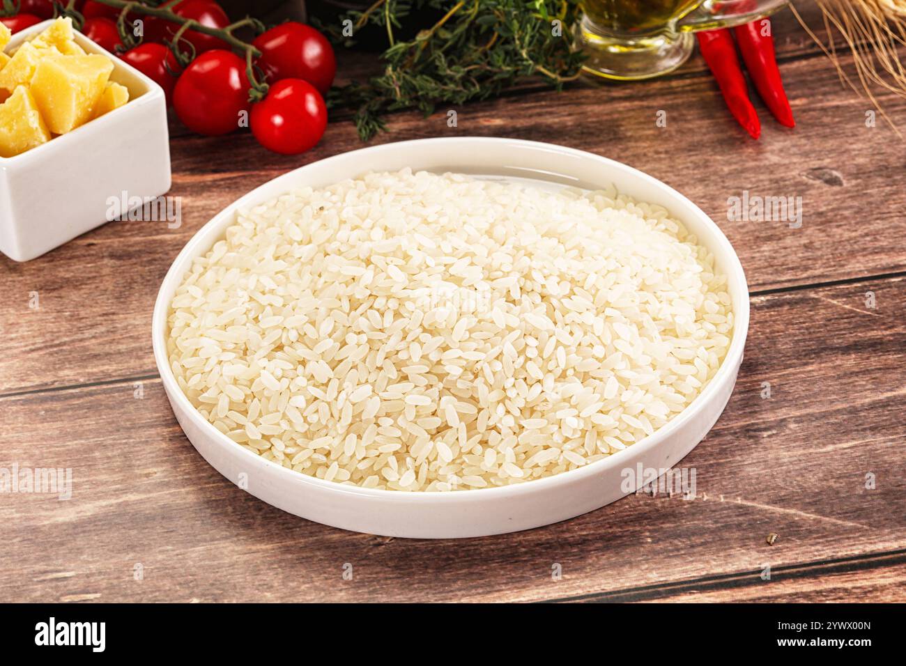 Dry raw Arborio rice for risotto Stock Photo - Alamy