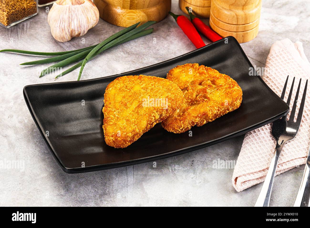 Fried potato hash brown snack for breakfast Stock Photo - Alamy