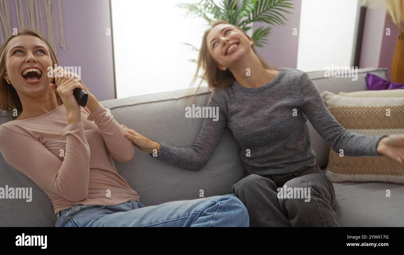 Sisters smiling joyfully together hi-res stock photography and images ...