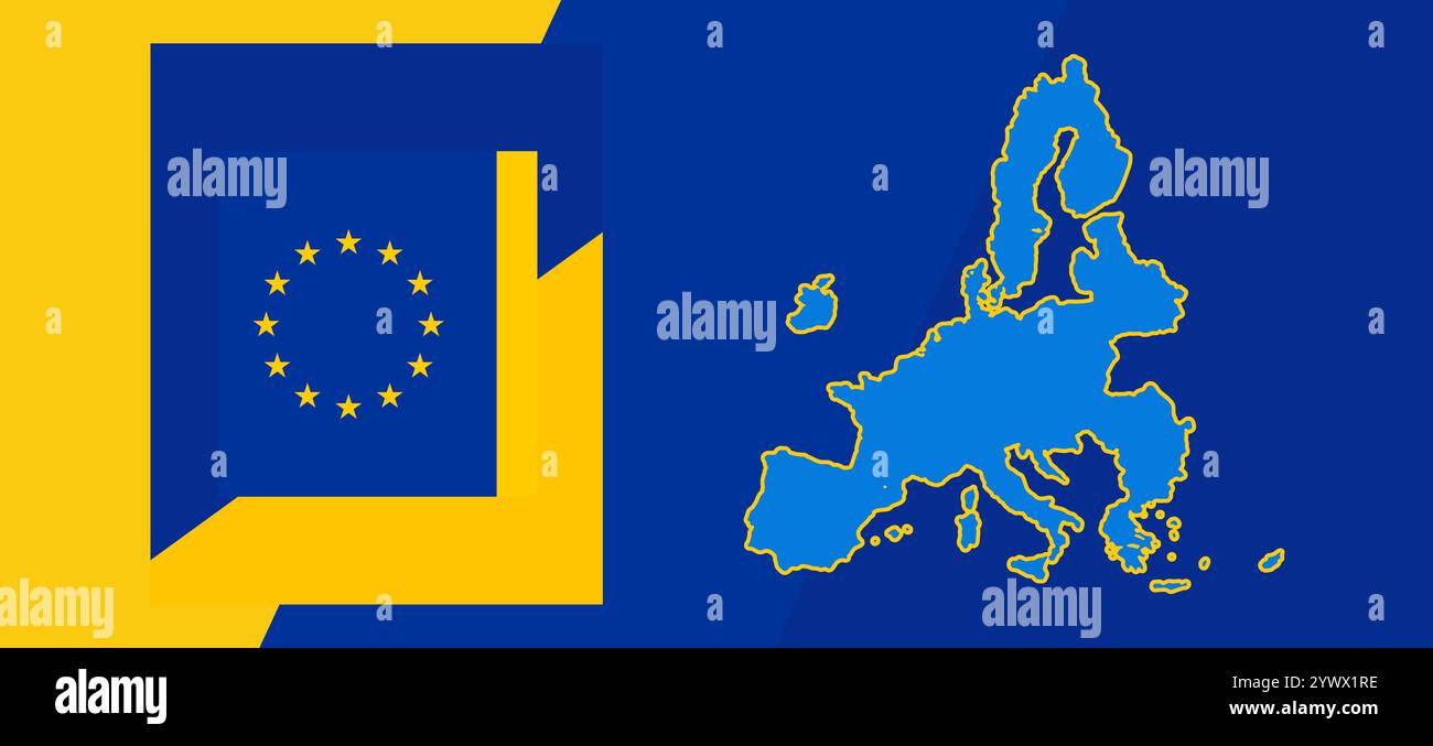creative shape of the map of the European Union EU Europe background ...