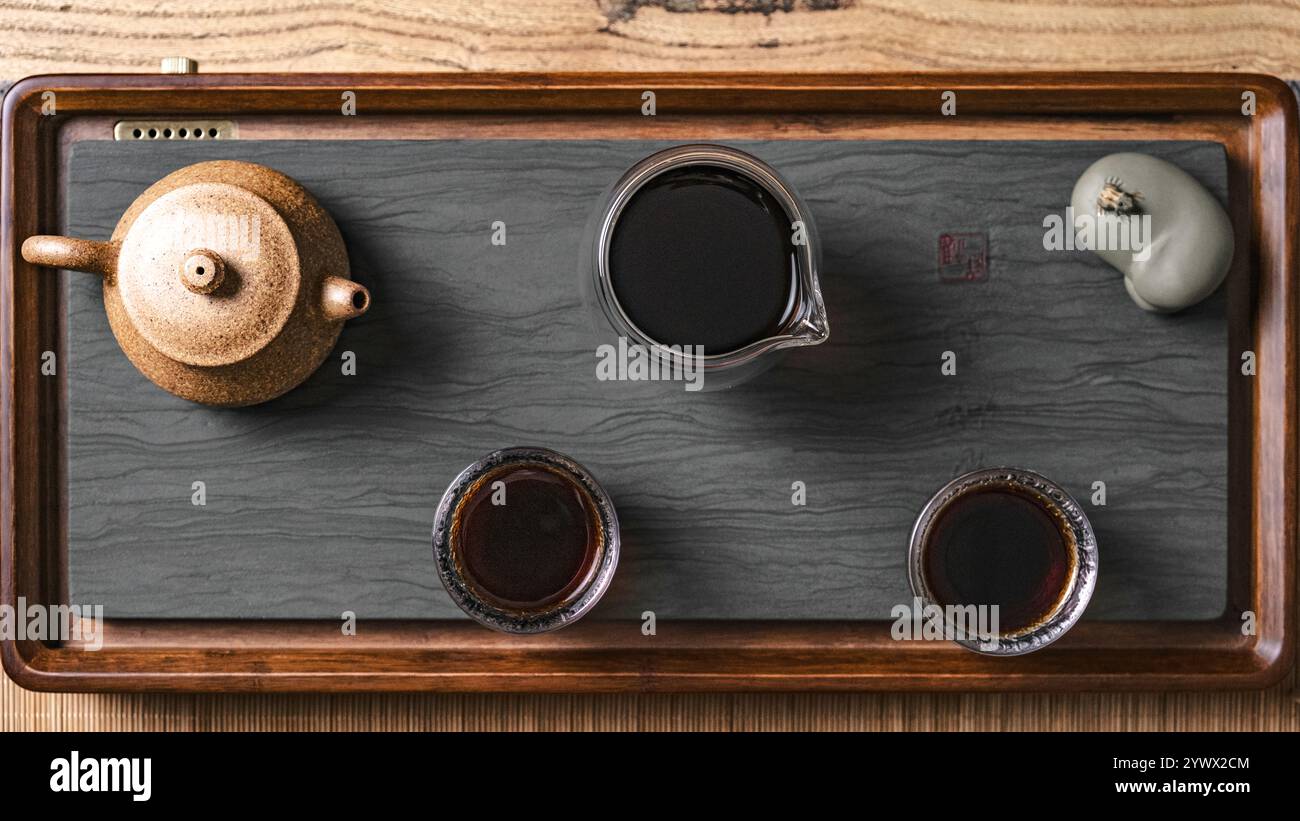 Experience an Elegant Tea Ceremony Setup Featuring a Traditional Teapot ...