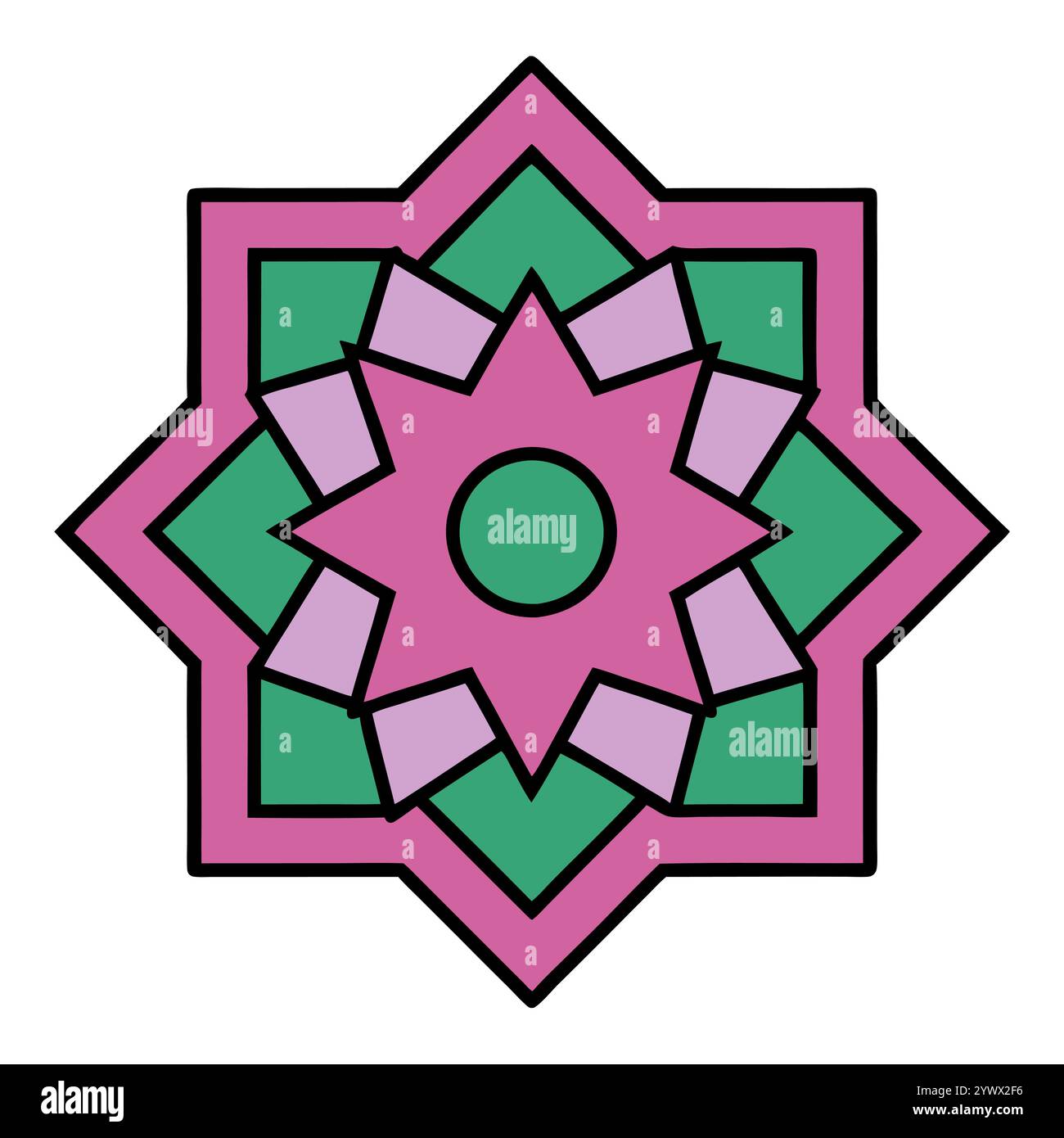 Islamic decorations in the dome of the Prophet's Mosque in Saudi Arabia ...