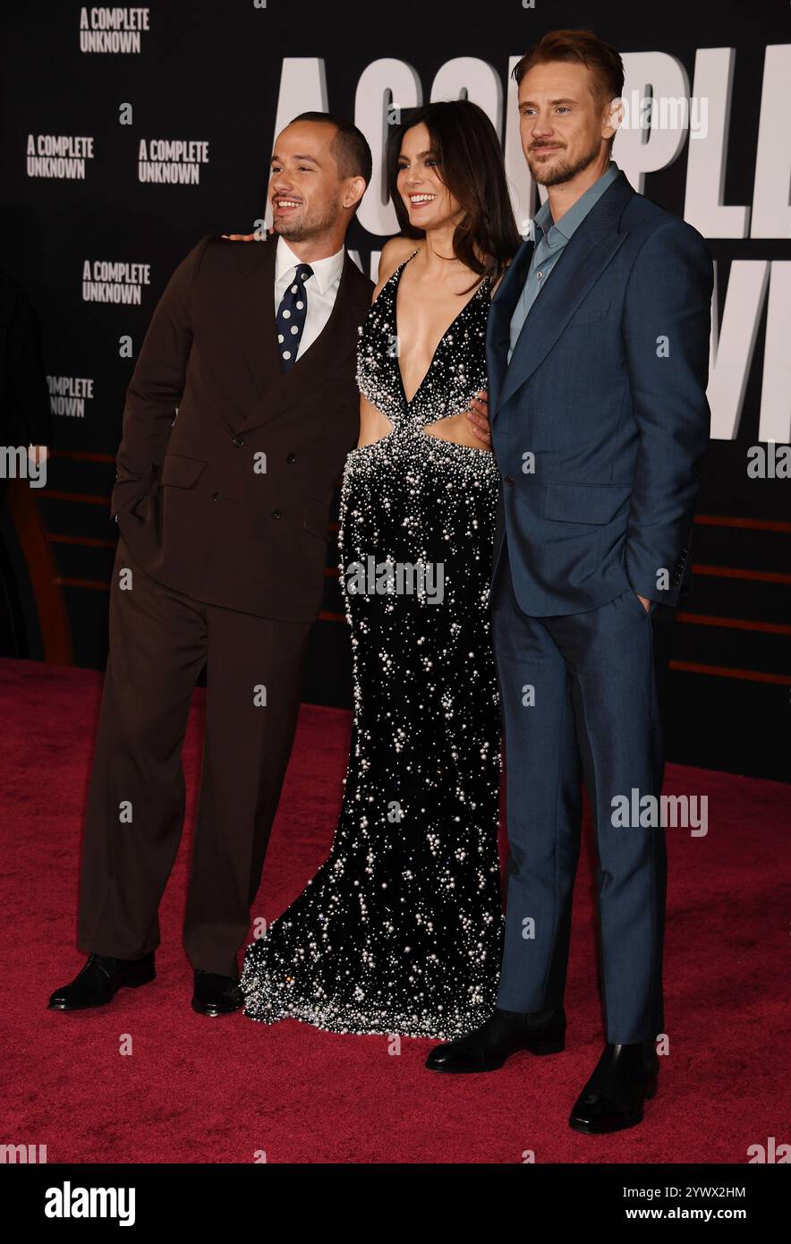 HOLLYWOOD, CALIFORNIA - DECEMBER 10: (L-R( Eli Brown, Monica Barbaro ...