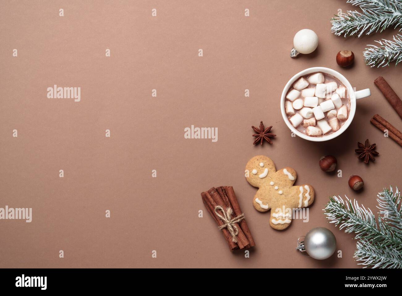 Winter flat lay background Stock Photo - Alamy