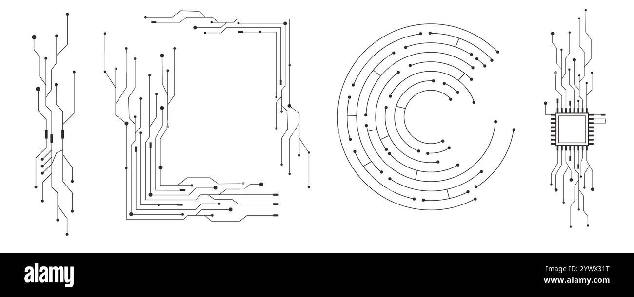 Circuit Board Line Microchip Software Integrated Motherboard