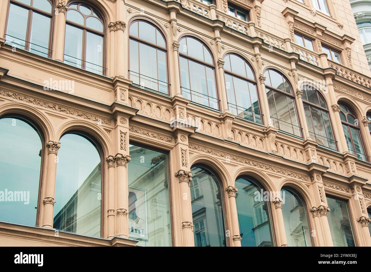 Vienna, Austria - May 12, 2019: Window in beautiful palace. Elite house ...
