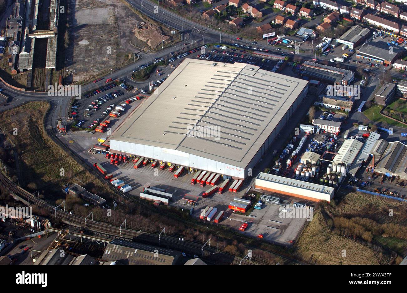 An aerial view of the Royal Mail sorting office in Sun Street ...