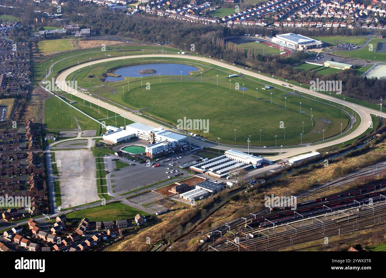 Aerial view of Wolverhampton Dunstall Racecourse Stock Photo - Alamy