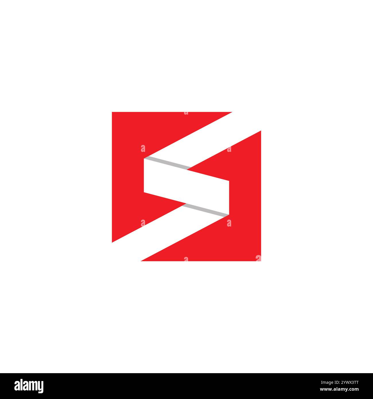 Initial Letter S Logo Image. Square Shape with Negative Space S Letter ...