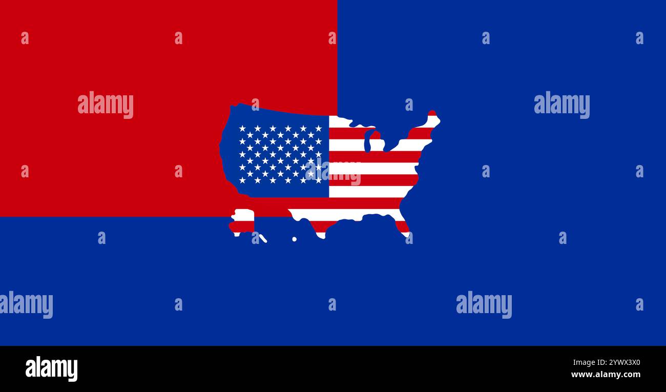 creative shape of the map of the USA Stock Photo - Alamy