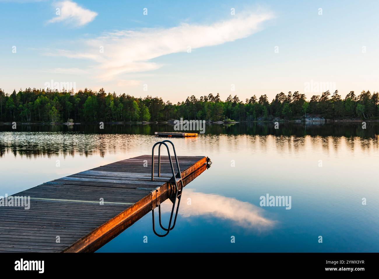 Tranquil lakeside scene features hi-res stock photography and images ...