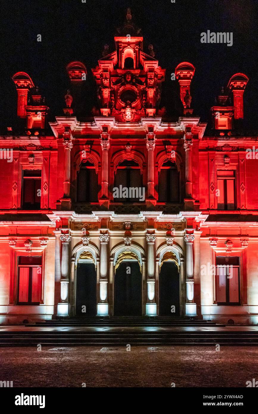 Manor house at Waddesdon in Buckinghamshire winter & Christmas lights ...