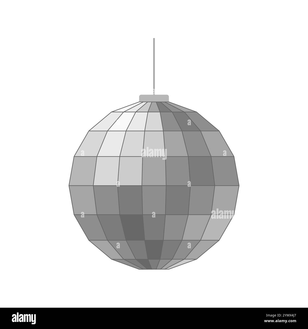 Disco Ball, Retro music party shining sphere, symbol of New Year. Flat ...