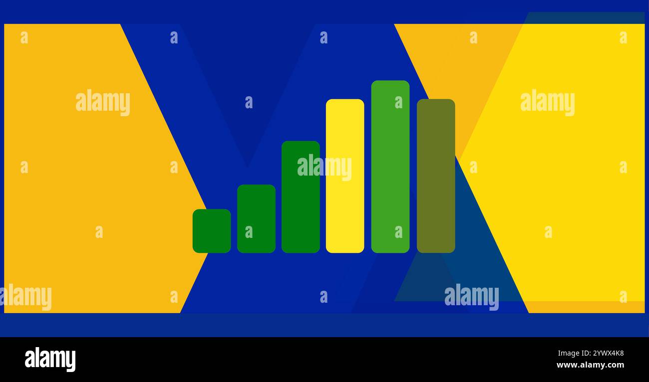 uptrend increasing bar chart in green over european Union design ...
