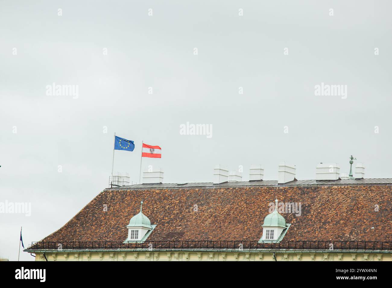 Vienna, Austria - May 12, 2019: Roof of historical building with ...