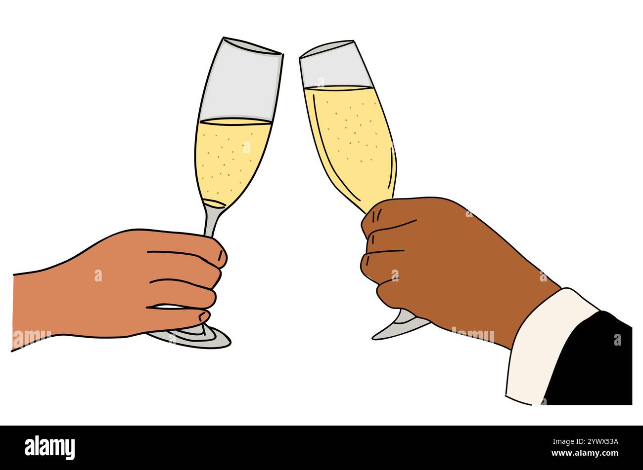 Sparkling wine two glasses Stock Vector Images - Alamy