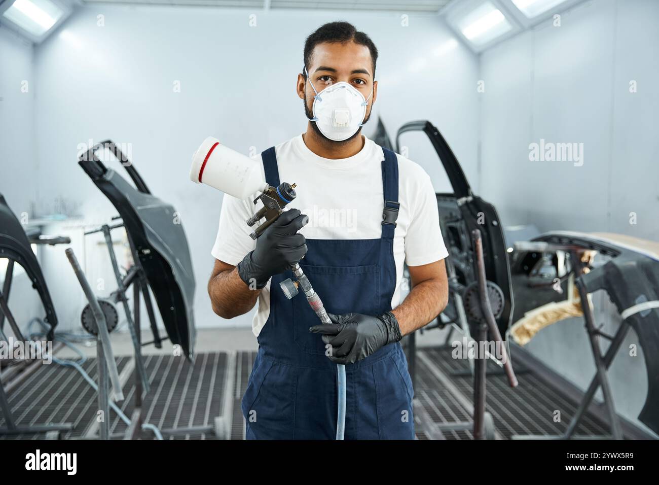 Handsome mechanic wearing mask hi-res stock photography and images - Alamy