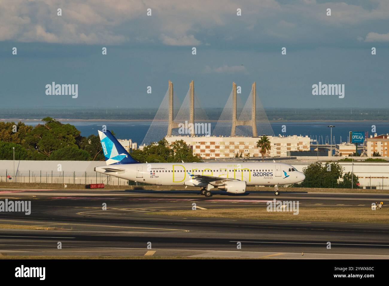 TAP Azores Airlines A321-251N passenger plane taxi on runway in ...