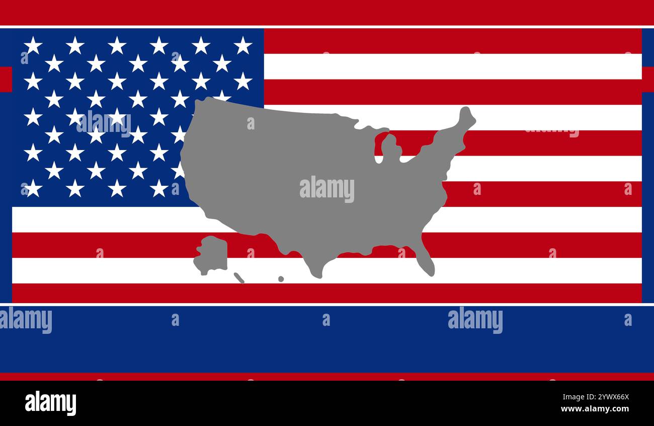 creative abstract map of the USA as United States of America over ...