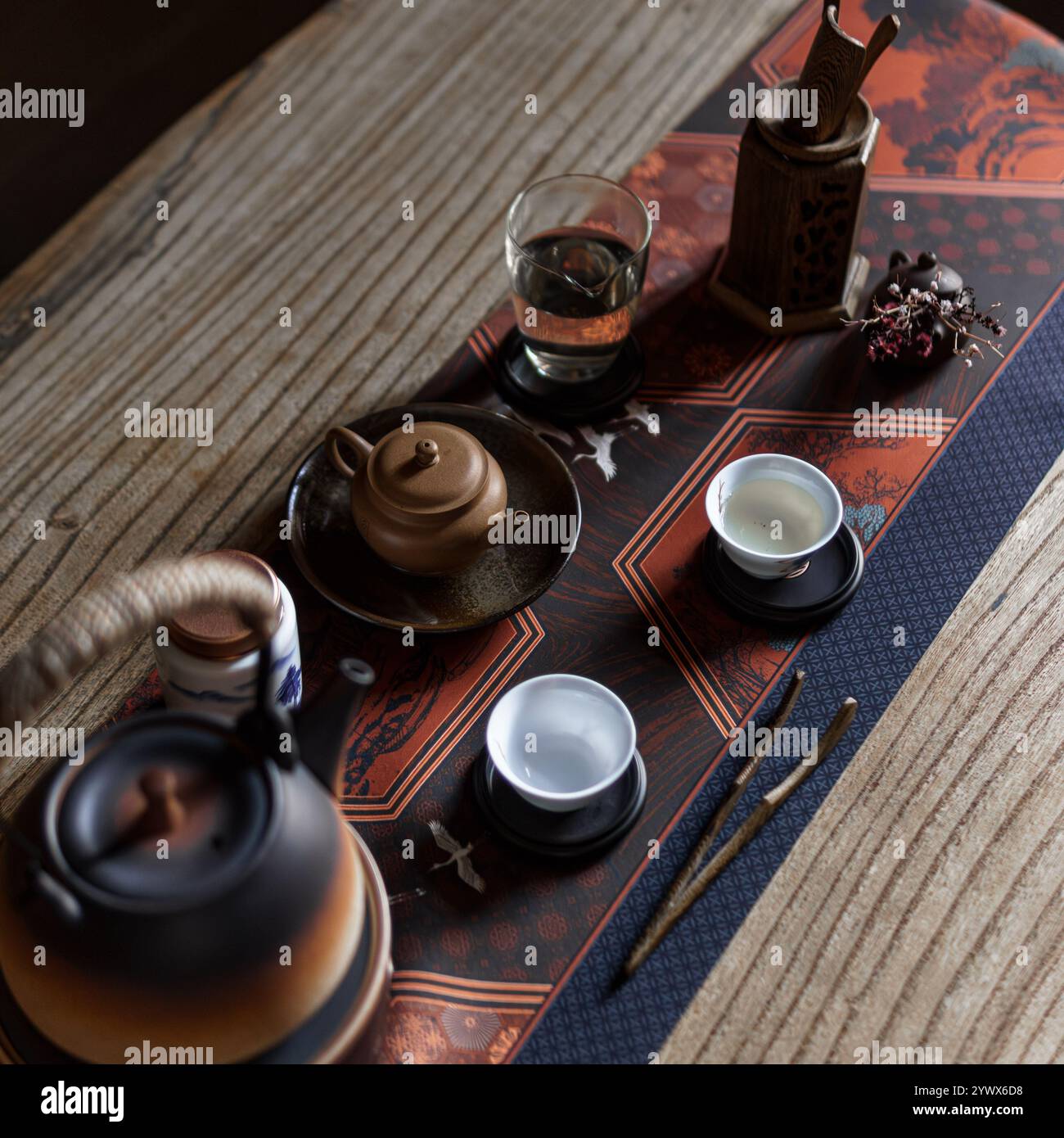 A Beautiful Traditional Tea Ceremony Setup Featuring Elegant and ...