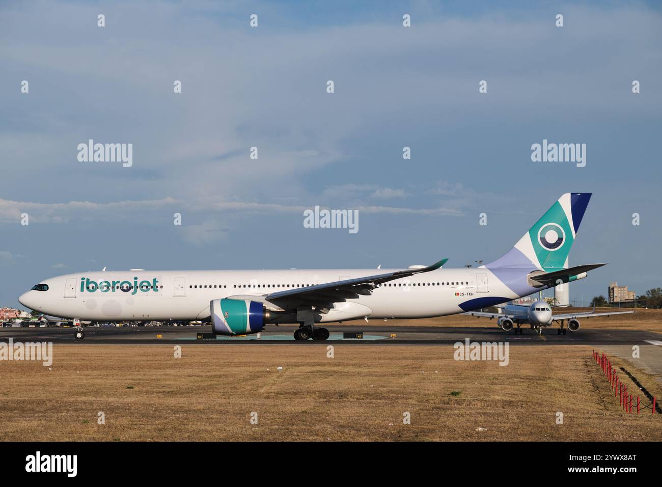 Iberojet Airbus A330-941 passenger plane taxi on runway in Humberto ...