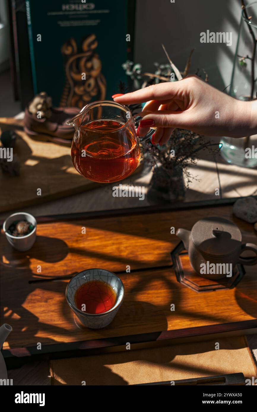 A Beautiful Tea Brewing Setup, Surrounded by Soothing Natural Light and ...