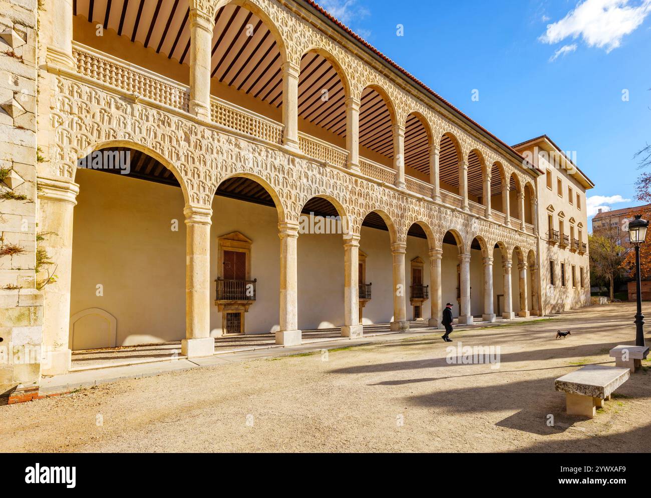 Guadalajara, Spain - December 10, 2024. The gallery on the west facade ...