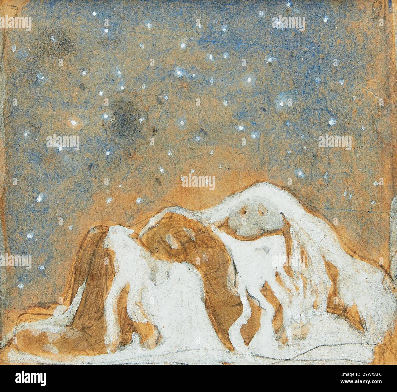 Art by Swedish artist John Bauer (1882‑1918). Troll under stjärnhimmel ...