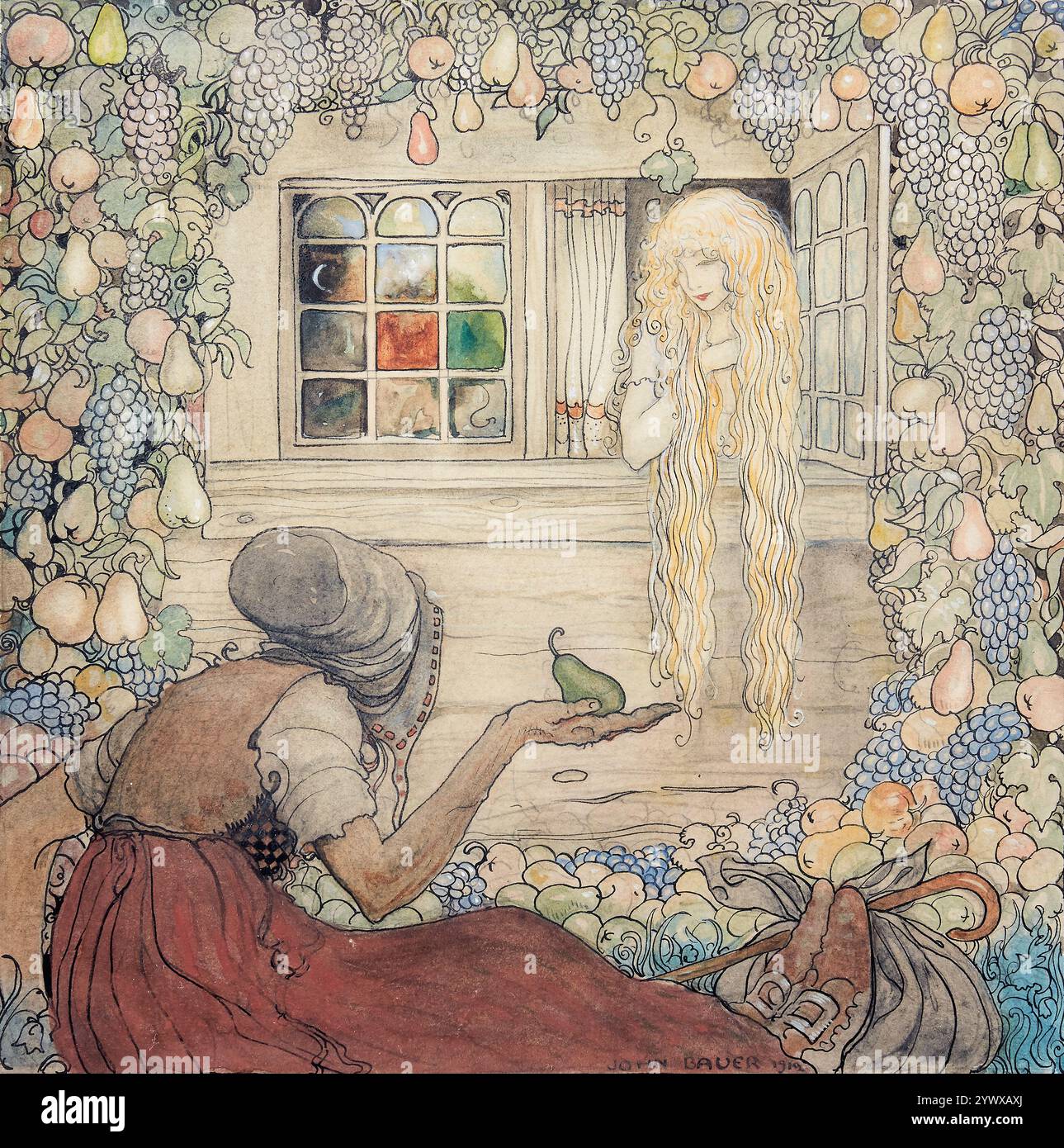 Swedish art by John Bauer (1882–1918). ”Tack skall du ha för det sköna ...