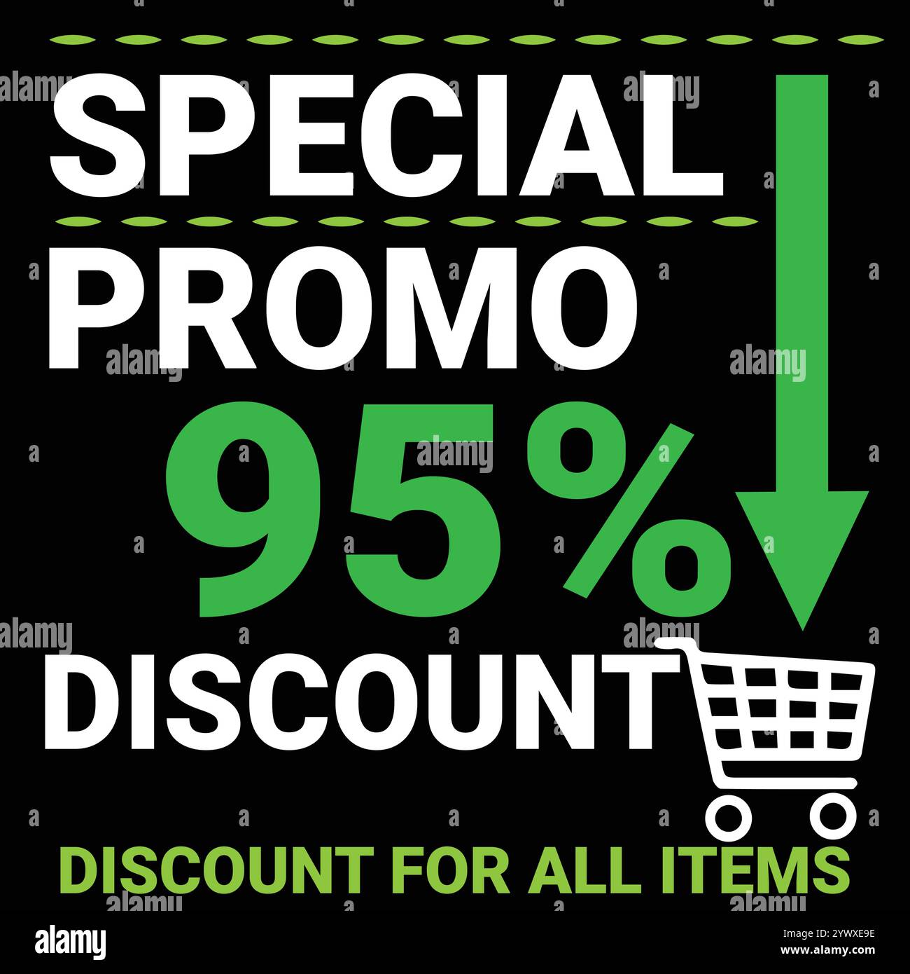 Special Promo percent Discount for All Items Banner with black ...